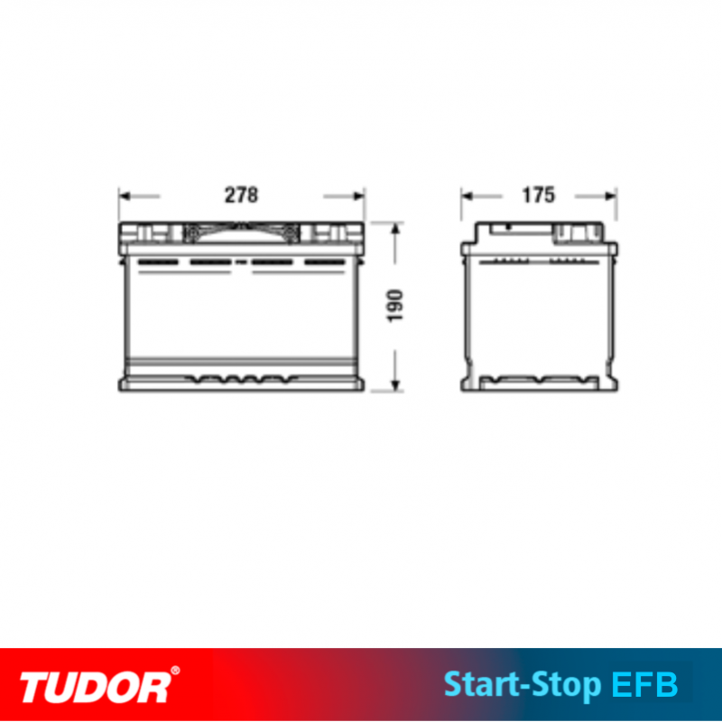 BATERÍA TUDOR EFB EFB TL700 START STOP 70Ah 760A