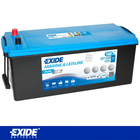 BATERÍA EXIDE EP1200 DUAL AGM MARINE & LEISURE 140Ah