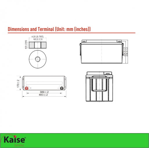 BATERÍA KAISE KBL121500 AGM 150AH